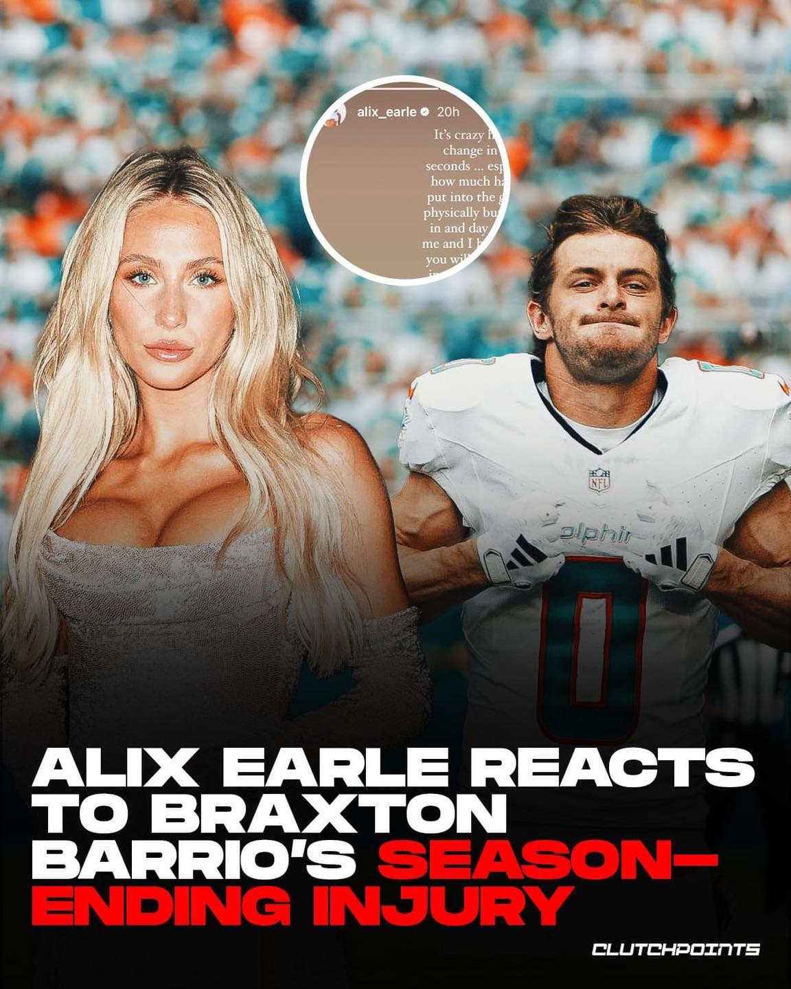 Braxton Berrios' girlfriend Alix Earle shows full support for her man after his devastating ...